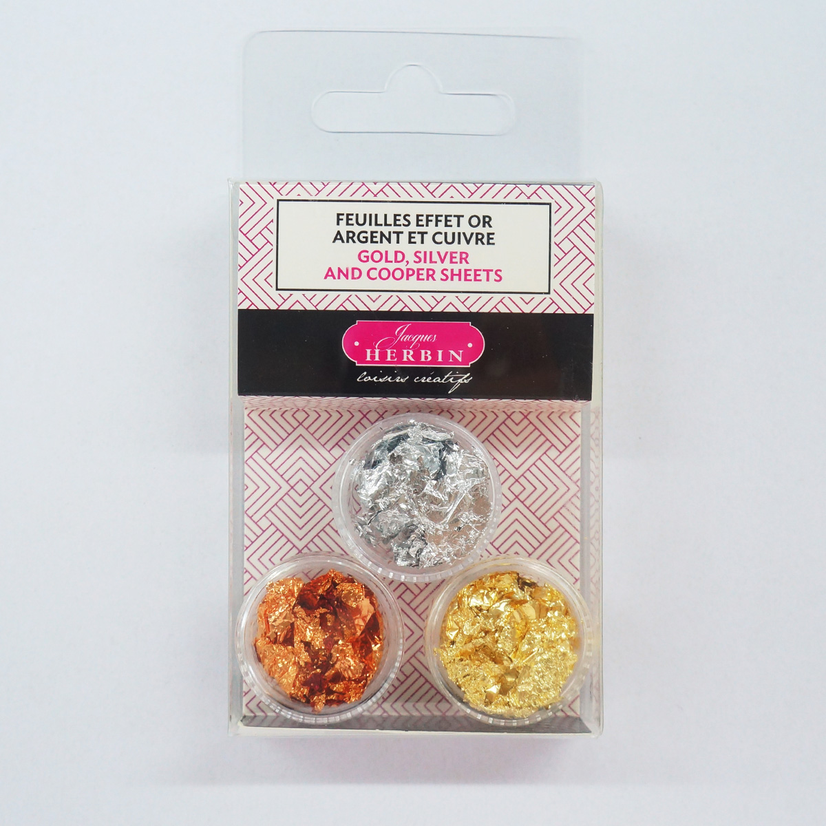 Gold, silver and copper effect leaf boxes for DIY, scrapbooking and ...